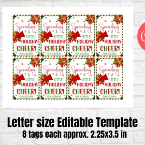 Spreading a Little Holiday Cheer Gift Tags, Cheer Team Gift Tags Dance ...