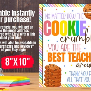 Cookies Teacher Appreciation Table Sign,no Matter How the Cookie ...