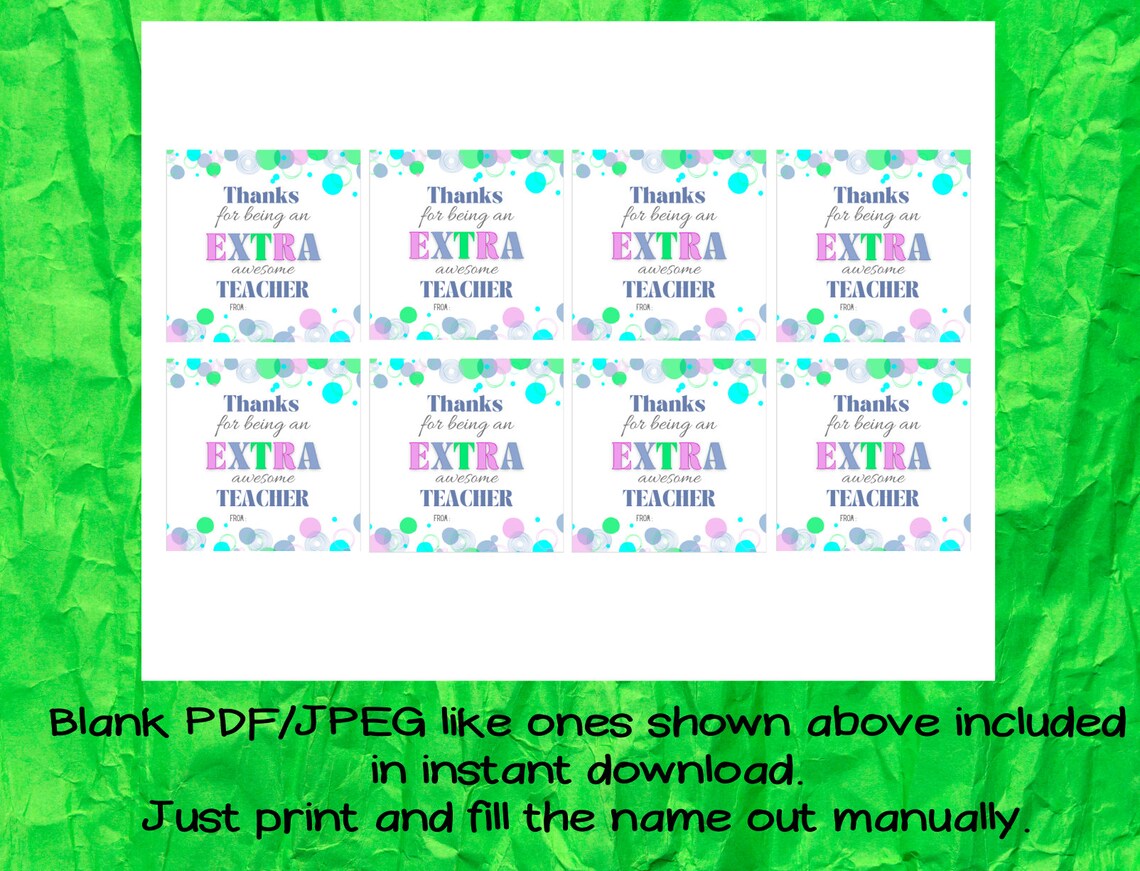 Thanks for Being Extra Awesome Teacher Teacher End of Year - Etsy