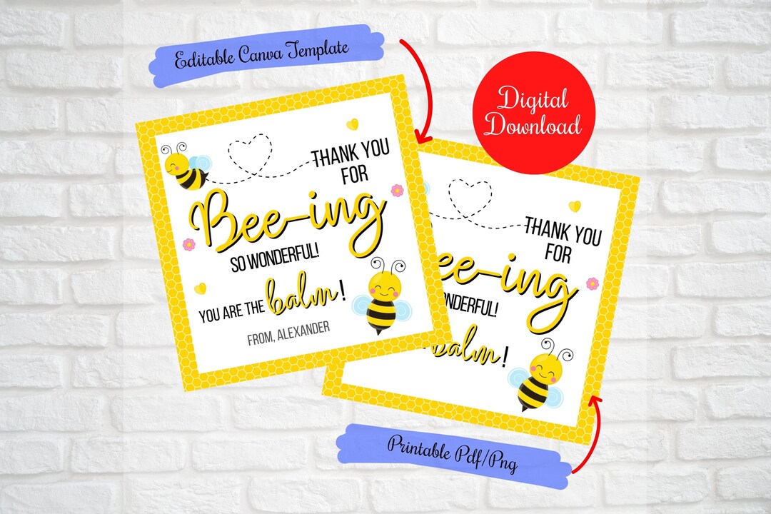 Thanks for Beeing so Wonderful Gift Tags, Honey Bee Teacher ...