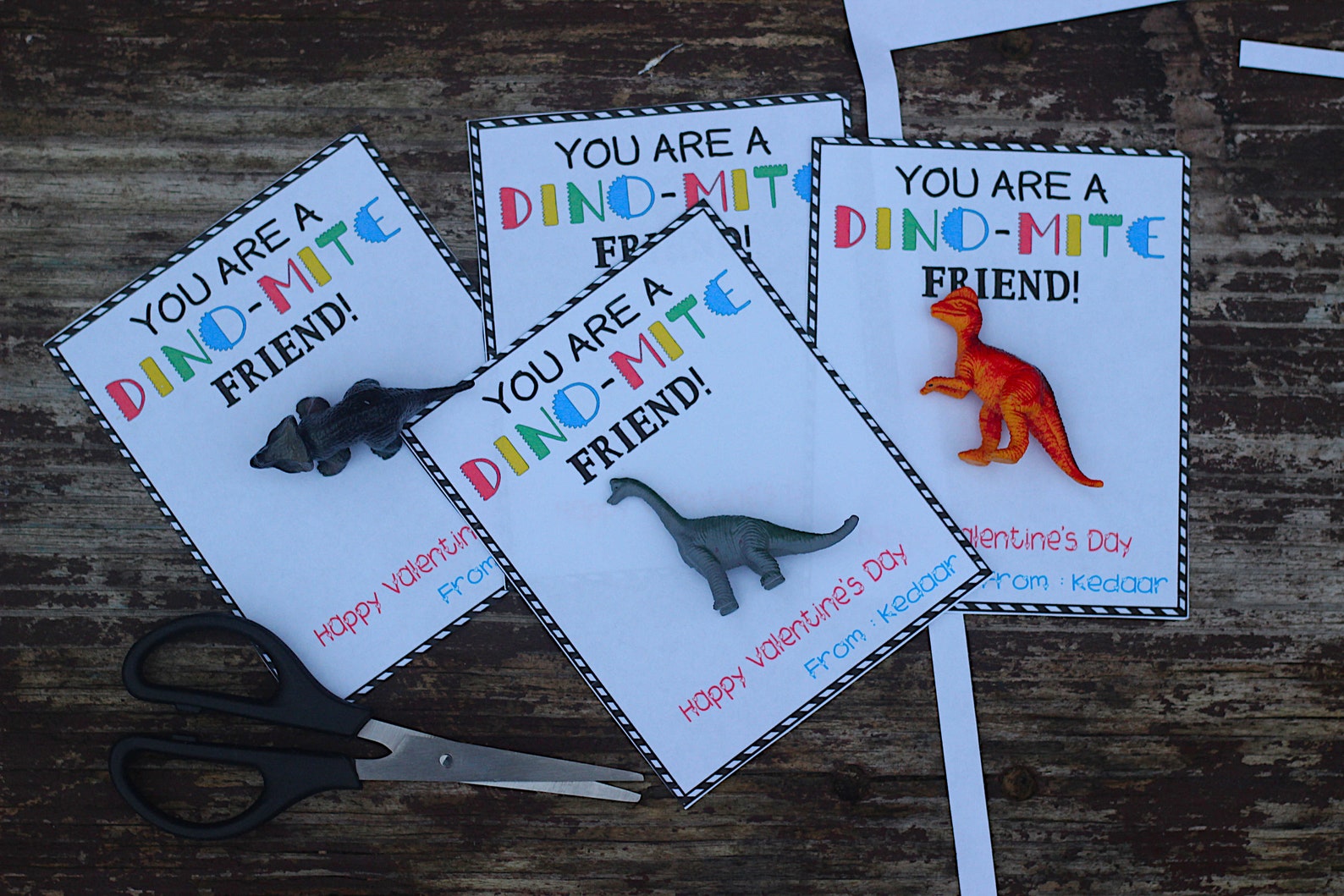 Dinomite Valentine Gift Tags Printable Editable Dinosaur | Etsy UK