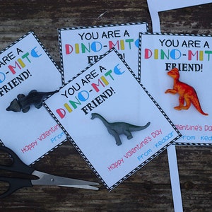 Dinomite Valentine Gift Tags Printable, Editable Dinosaur Valentine ...
