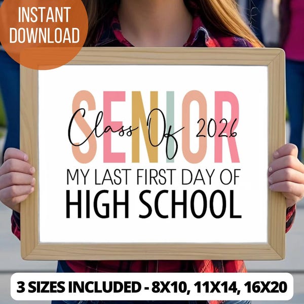 First Day Senior Year Sign - Etsy