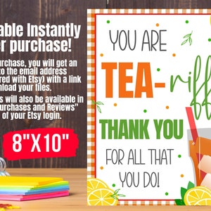 Iced Tea Teacher Appreciation Sign Printable|you Are Tea-rific ...