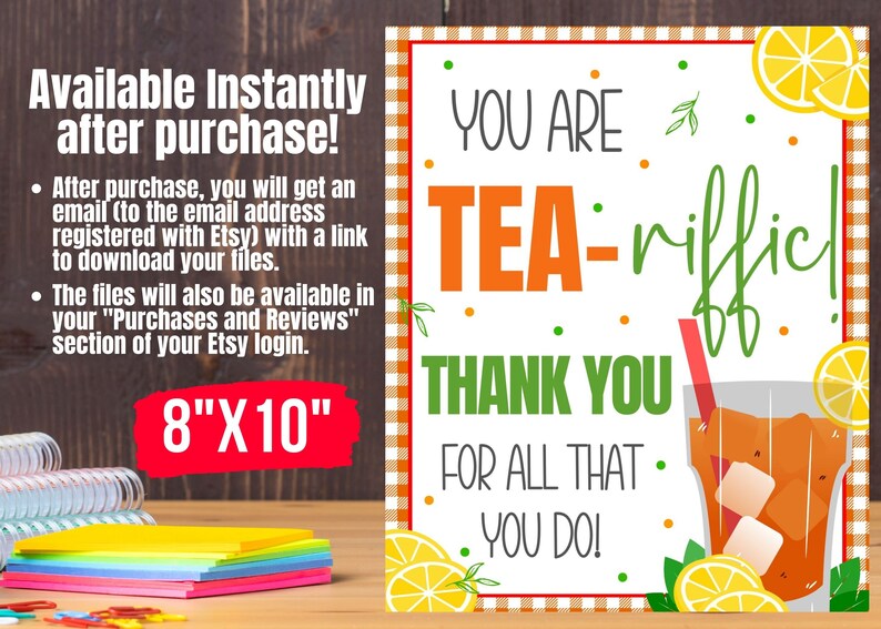 Iced Tea Teacher Appreciation Sign Printable|you Are Tea-rific ...