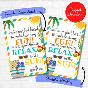 End of Year Teacher Gift Tag, Teacher Beach Towel Last Day of School ...