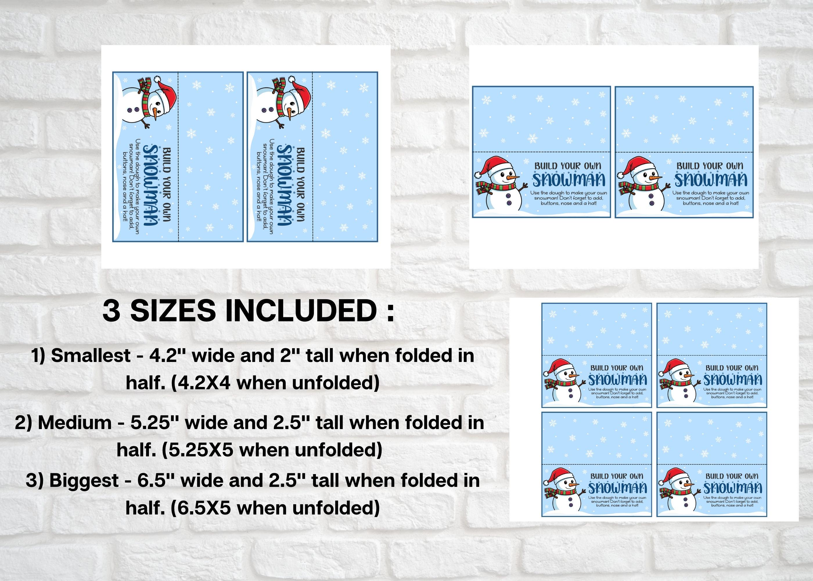 Build Your Own Snowman Treat Bag Toppers,editable Christmas Fold Over ...