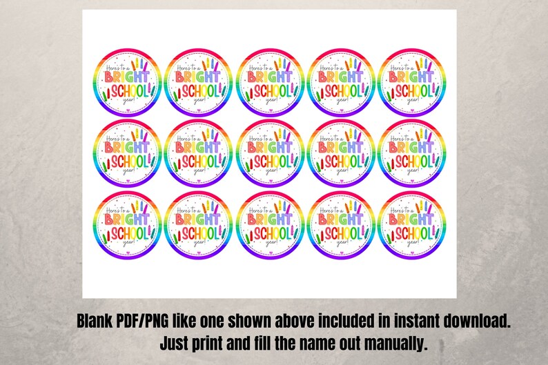 First Day of School Crayons Gift Tags, Here's to a Bright School Year ...