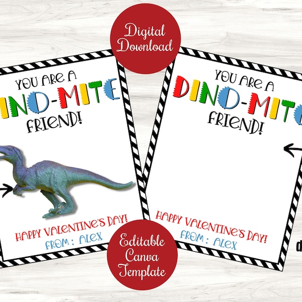 Dinosaur Valentine - Etsy