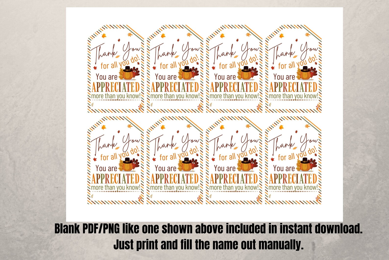 Thanksgiving Gift Treat Tagsthank You for All You Do Treat - Etsy