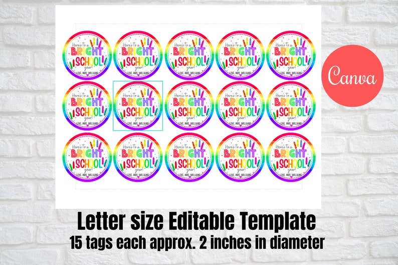 First Day of School Crayons Gift Tags, Here's to a Bright School Year ...