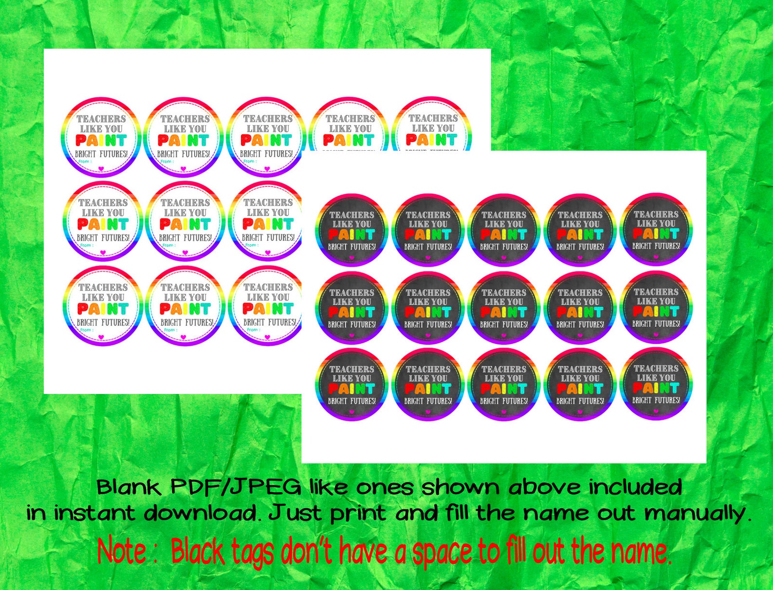 Teachers Like You Paint Bright Futures Teacher Editable Gift - Etsy UK