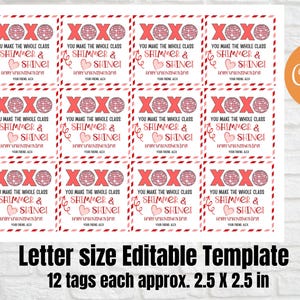 XOXO You Make the Whole Class Shimmer and Shine Printable Tag, Shimmer ...