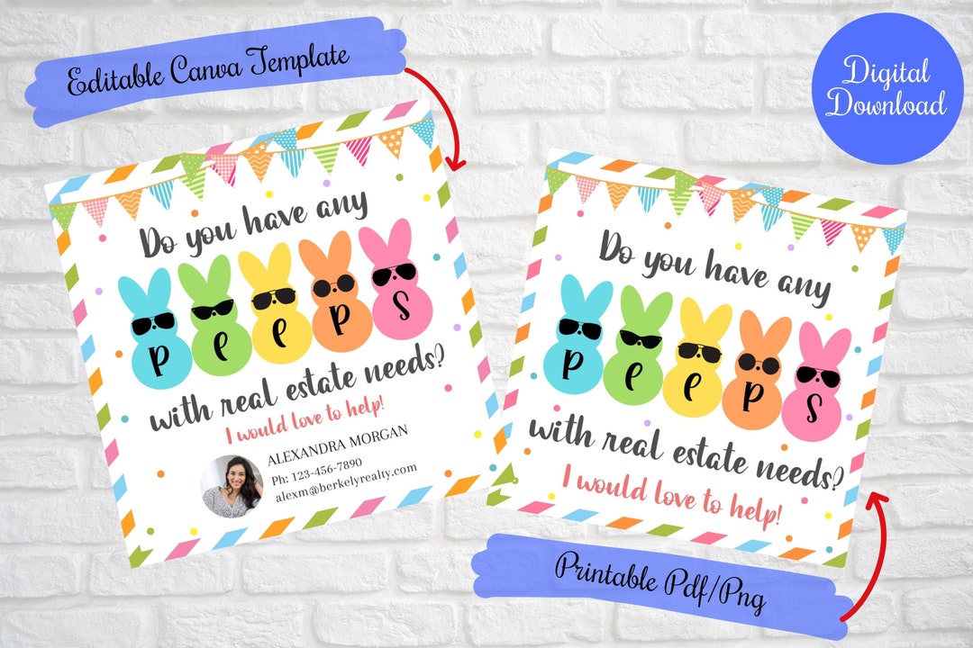 Realtor Easter Peeps Gift Tags for Clients, Do You Know Any Peeps With ...
