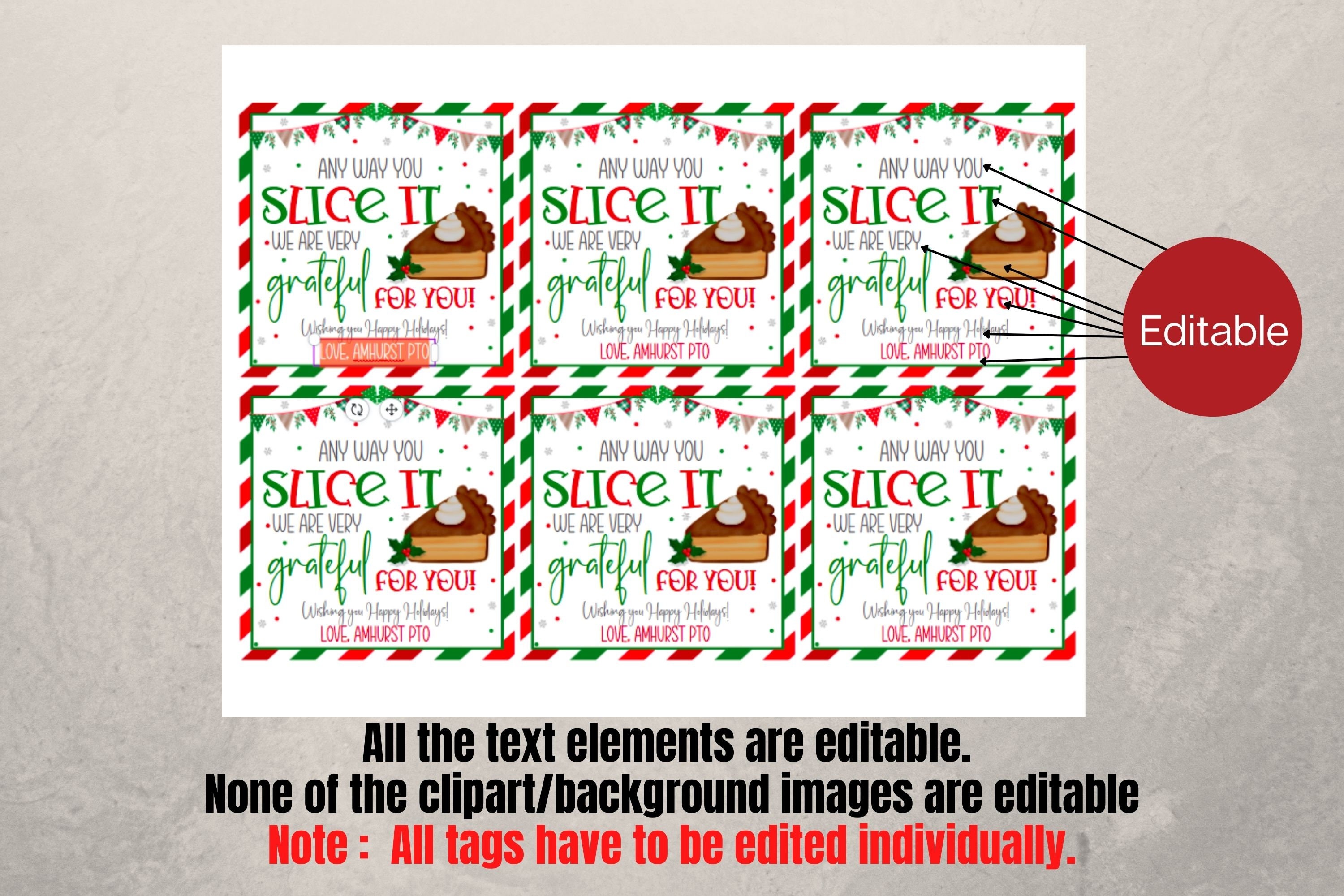 Anyway You Slice It,we Are Grateful for You,christmas Appreciation Gift ...