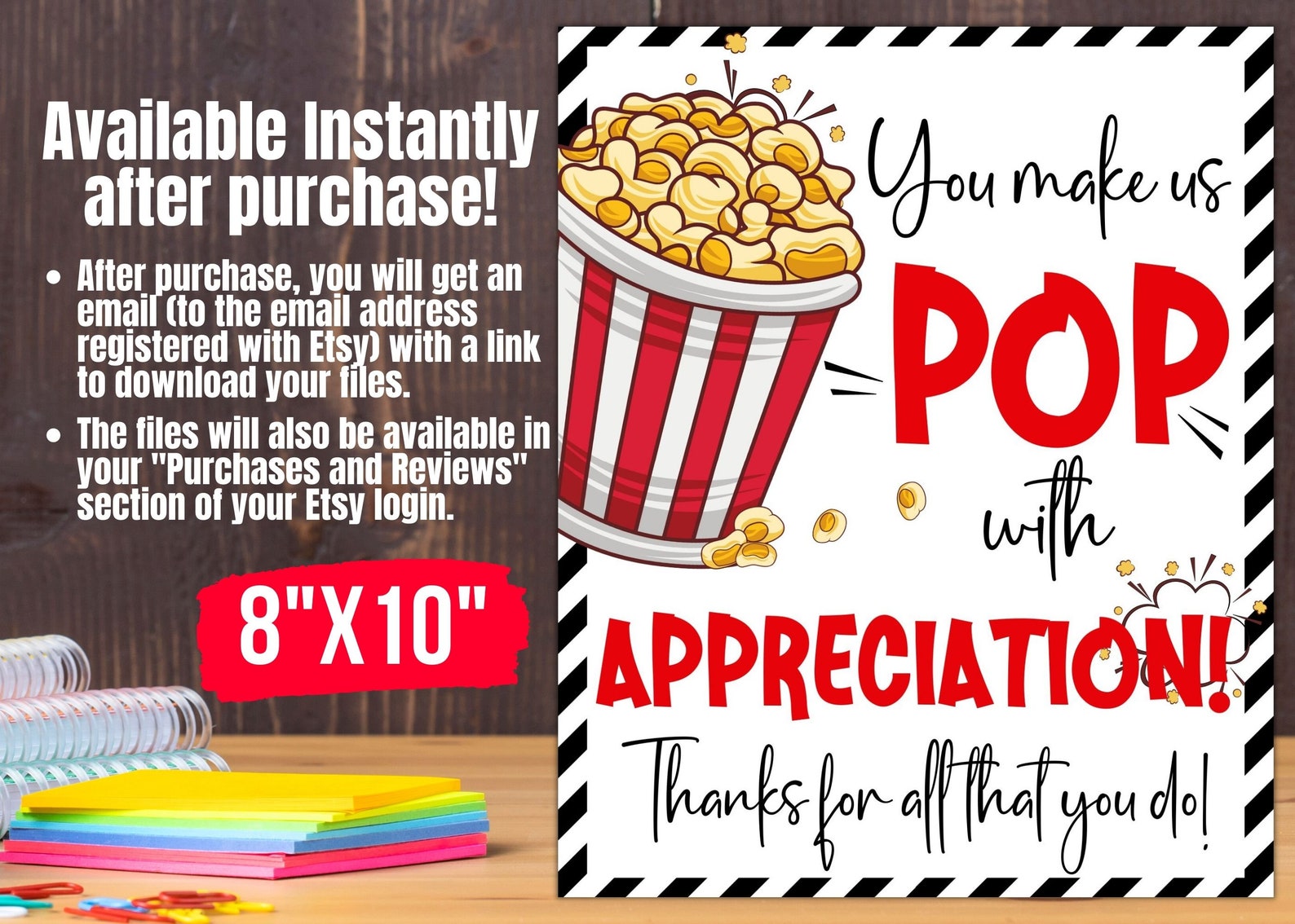 You Make Us Pop With Appreciation,popcorn Employee Appreciation Sign ...