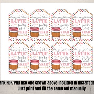Back to School Coffee Gift Tags, We're Going to Have Latte Fun This ...