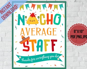 Taco Bout Nacho Average Team Fiesta Sign Printable Staff - Etsy Canada