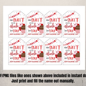Valentine Gift Treat Tags for Co-workers, How Sweet It is to Work With ...