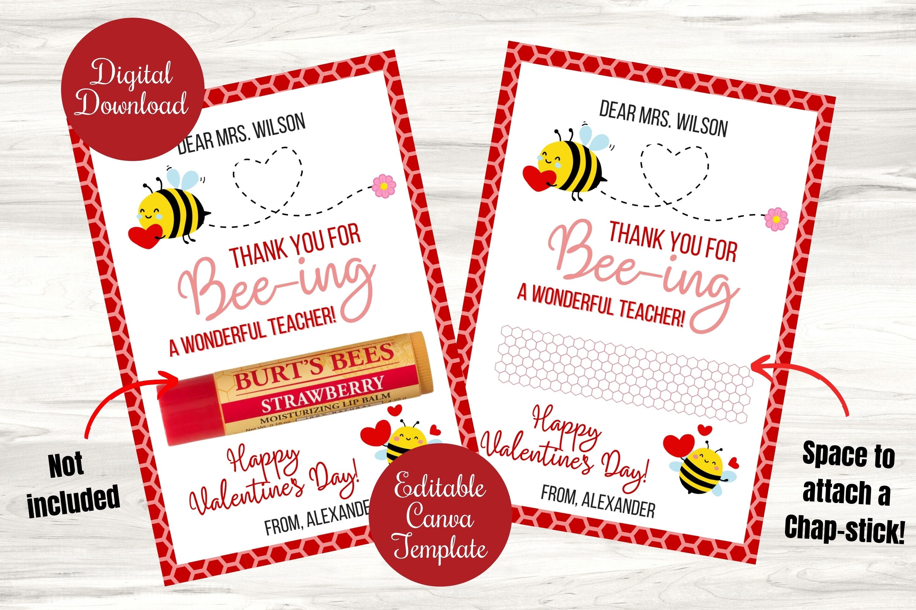 Thanks for Beeing a Wonderful Teacher Valentine Chapstick Lip | Etsy