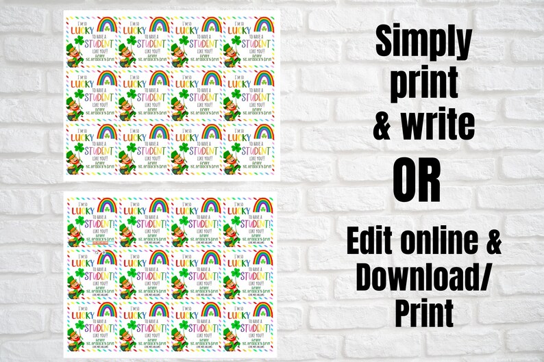 So Lucky to Have Student Like You Printable Gift Tagsst. | Etsy