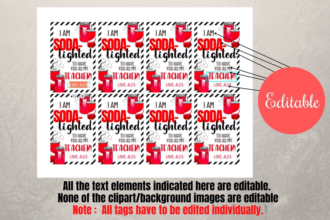 Back to School Soda Gift Tags First Day of School Gift Tags - Etsy