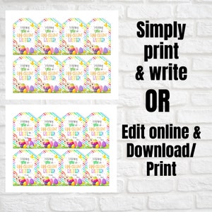 Wishing You an Eggcellent Easter , Easter Eggs Treat Tag for Class ...