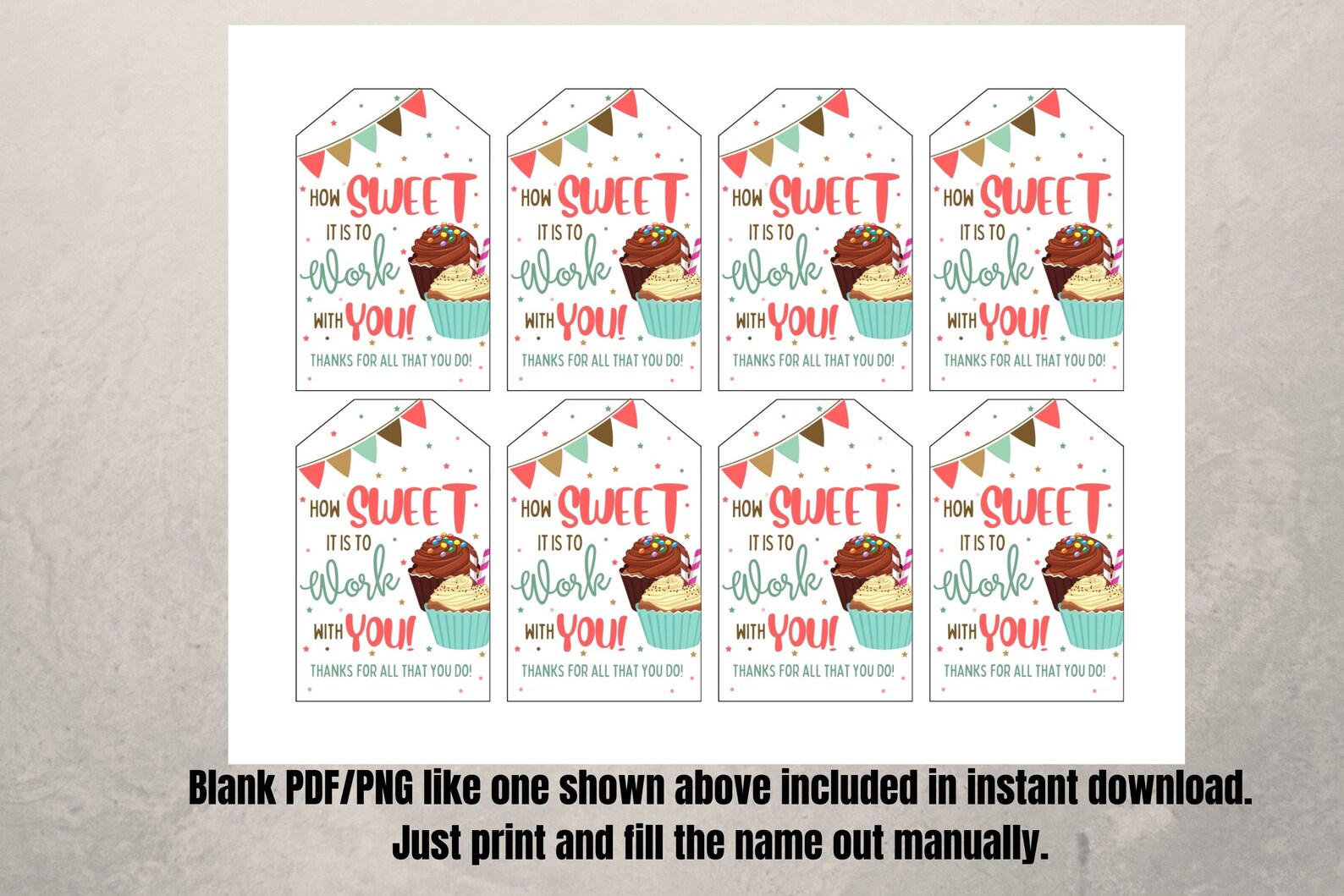 Co-worker Teammate Appreciation Cupcake Gift Taghow Sweet It | Etsy