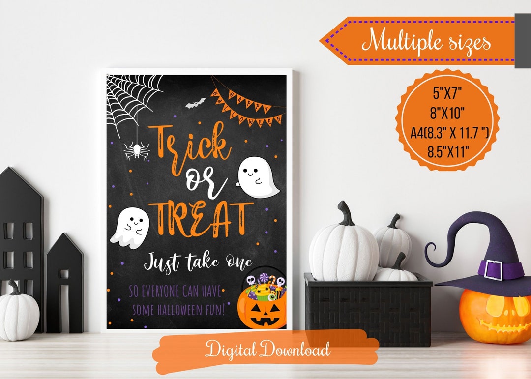Halloween Please Take One Printable Sign, Halloween Poch Sign ...