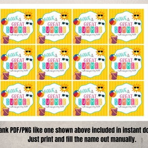 Have a Great Summer Gift Tags,i Will Miss You End of Term Gift Tags for ...