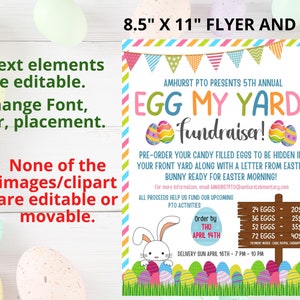 Egg My Yard Template for Fundraiser Printable Egg My Yard - Etsy UK