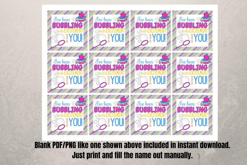 Back to School Bubbles Gift Tags I Am Bubbling With - Etsy