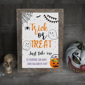 Halloween Please Take One Printable Sign, Halloween Decor, Halloween ...