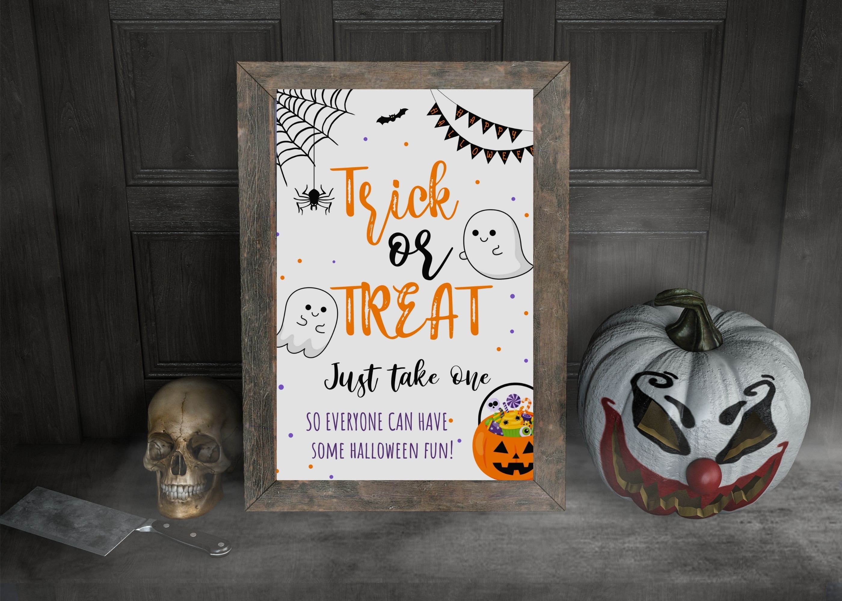 Halloween Please Take One Printable Sign Halloween Decor - Etsy UK