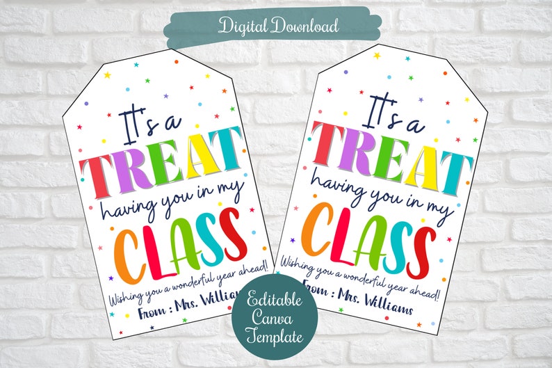 Editable Back to School Gift Tags for Students From Teachers - Etsy
