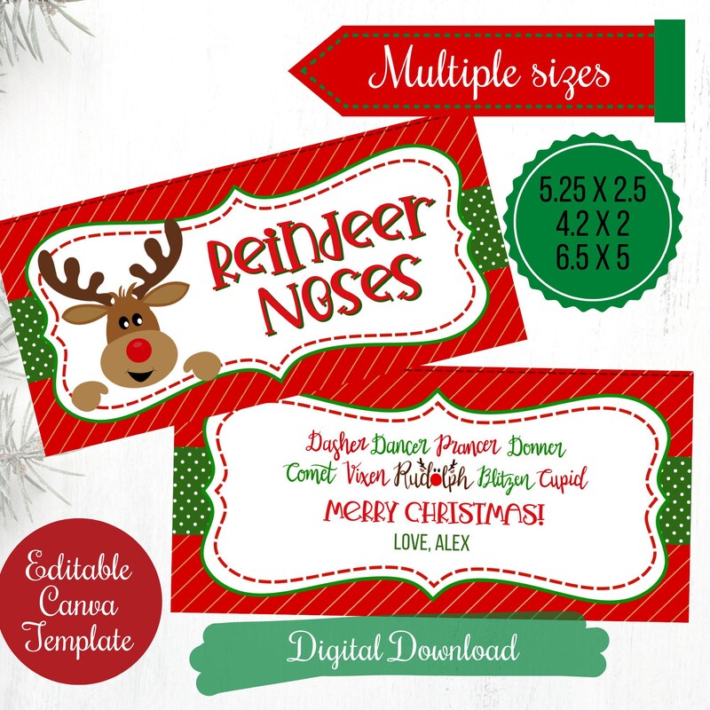 Reindeer Nose Label - Etsy