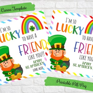 So Lucky to Have Friend Like You Printable Gift Tags,st. Patricks Day ...