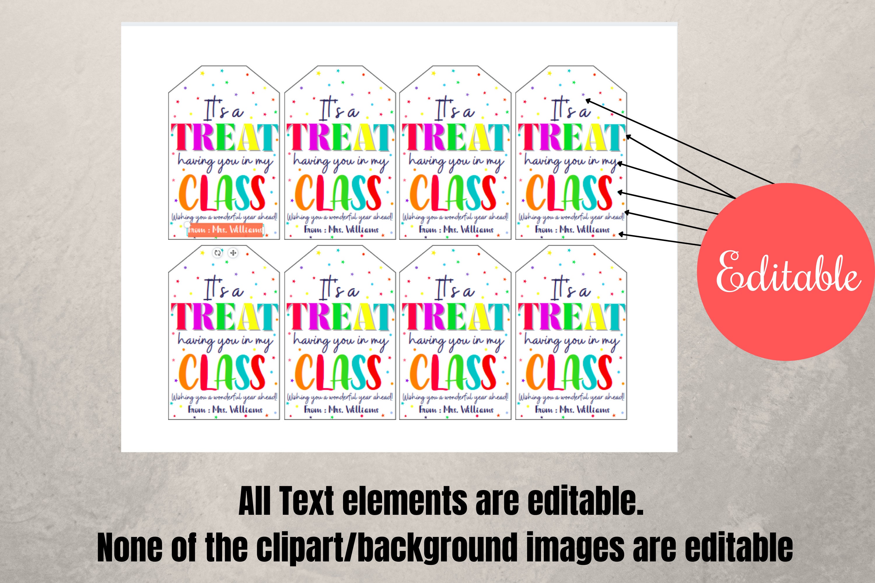 Editable Back to School Gift Tags for Students From Teachers - Etsy