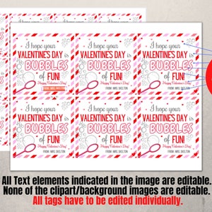 Valentine Bubbles Gift Tags, I Hope Your Valentine's Day is Bubbles of ...