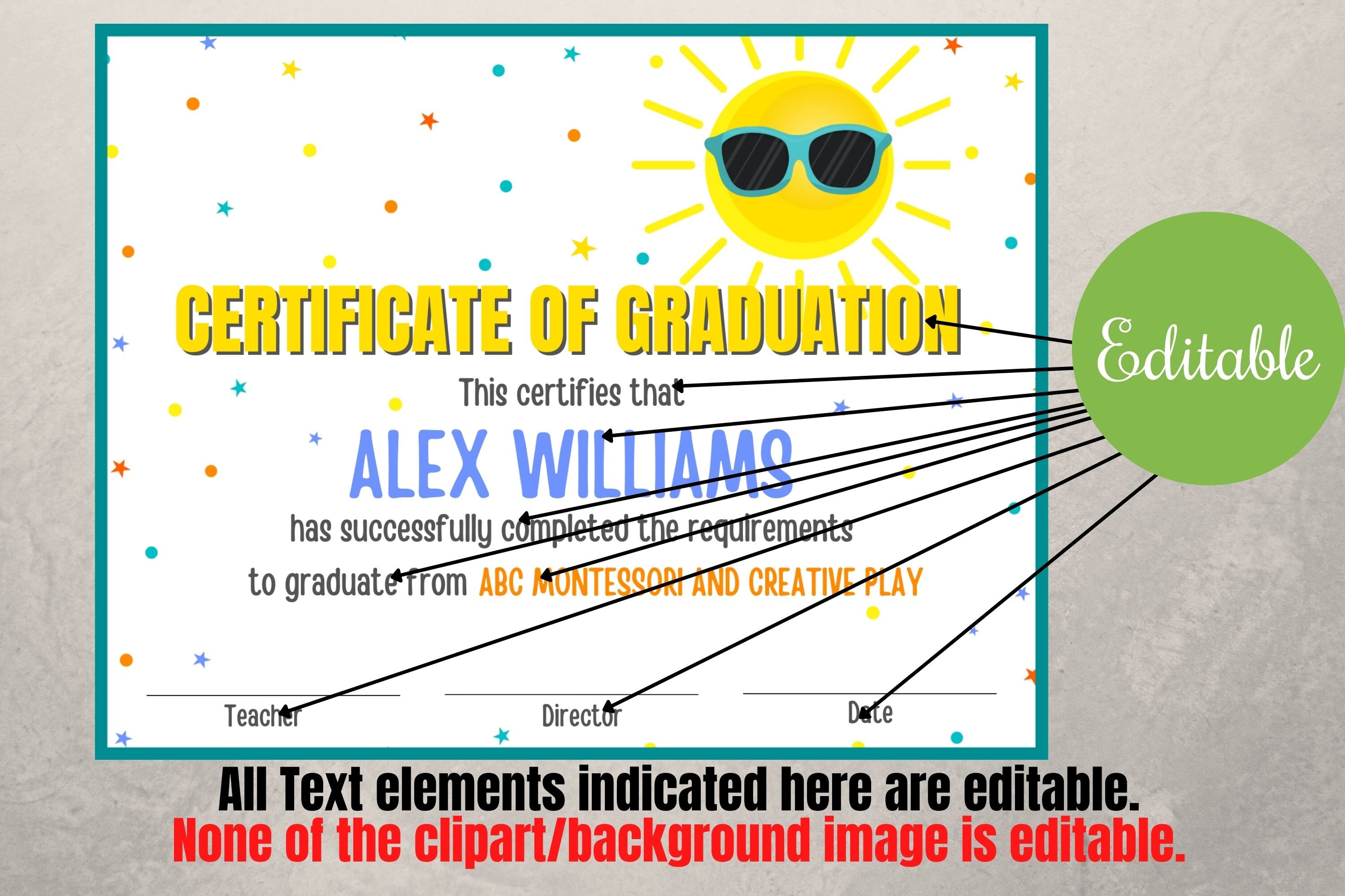 Editable Kindergarten Graduation Certificate Printable, Future is so ...