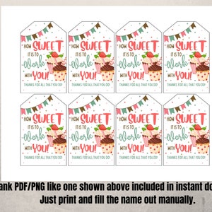 Co-worker Teammate Appreciation Cupcake Gift Tag,how Sweet It is to ...