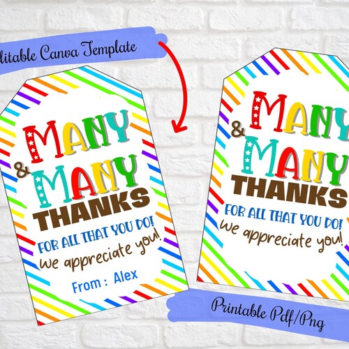 EDITABLE Pretzel Gift Tag Teacher Staff Employee School - Etsy