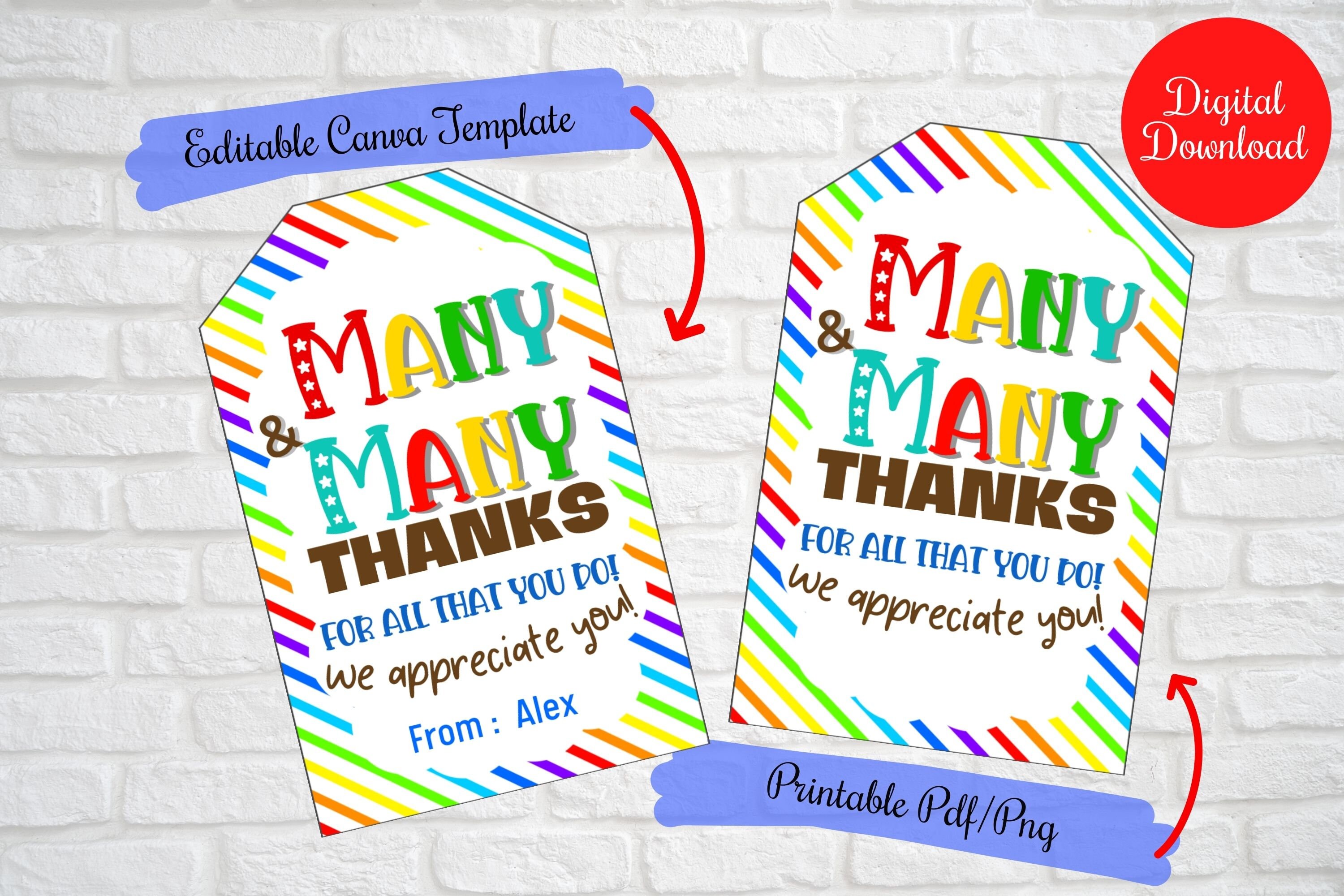 M&M Employee Tags Many Many Thanks for All You Do Gift Tags - Etsy Canada