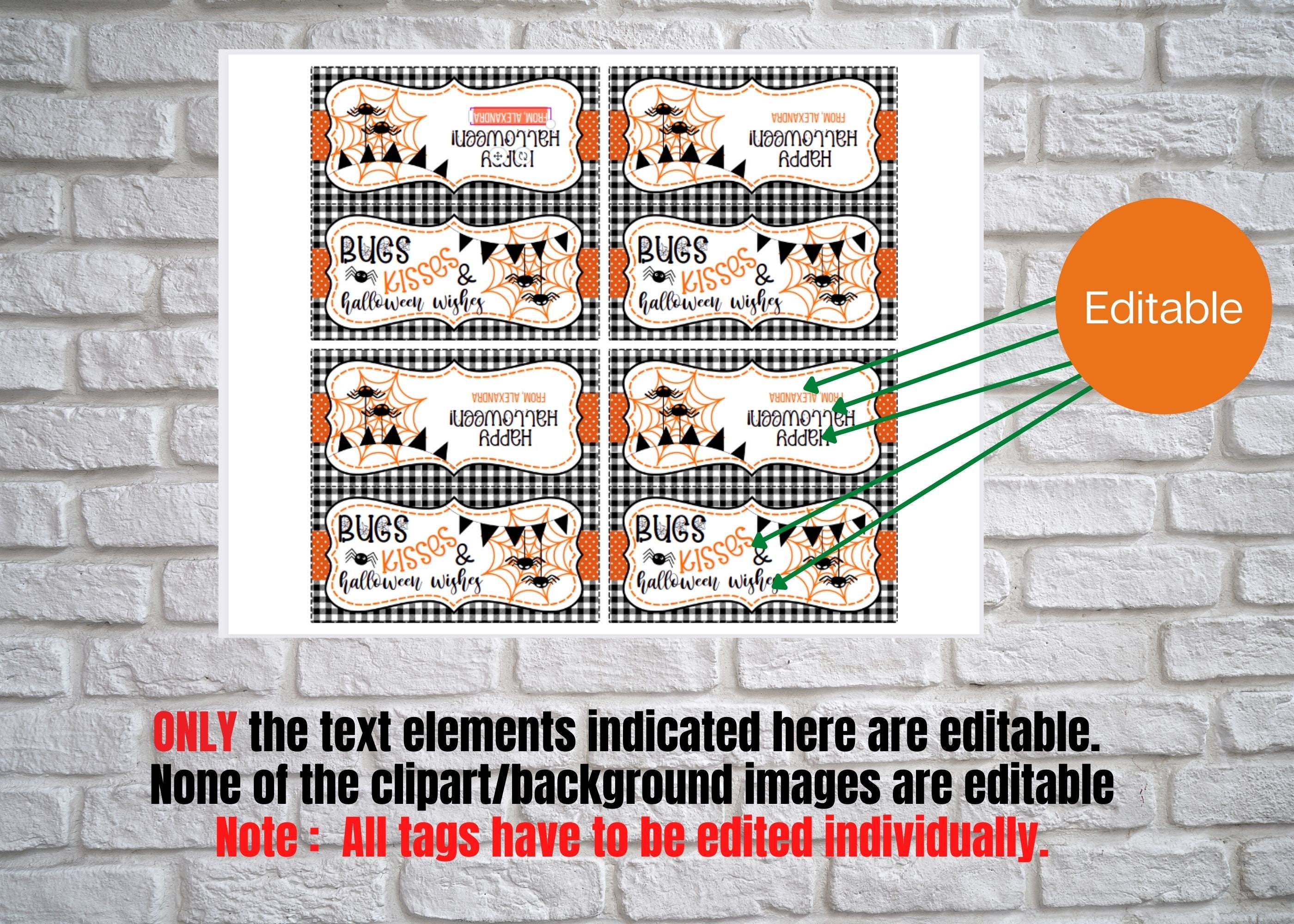 Bugs Kisses and Halloween Wishes Treat Bag Topper Halloween - Etsy