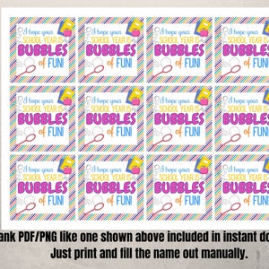Back to School Bubbles Gift Tags, Hope Your School Year is Bubbles of ...