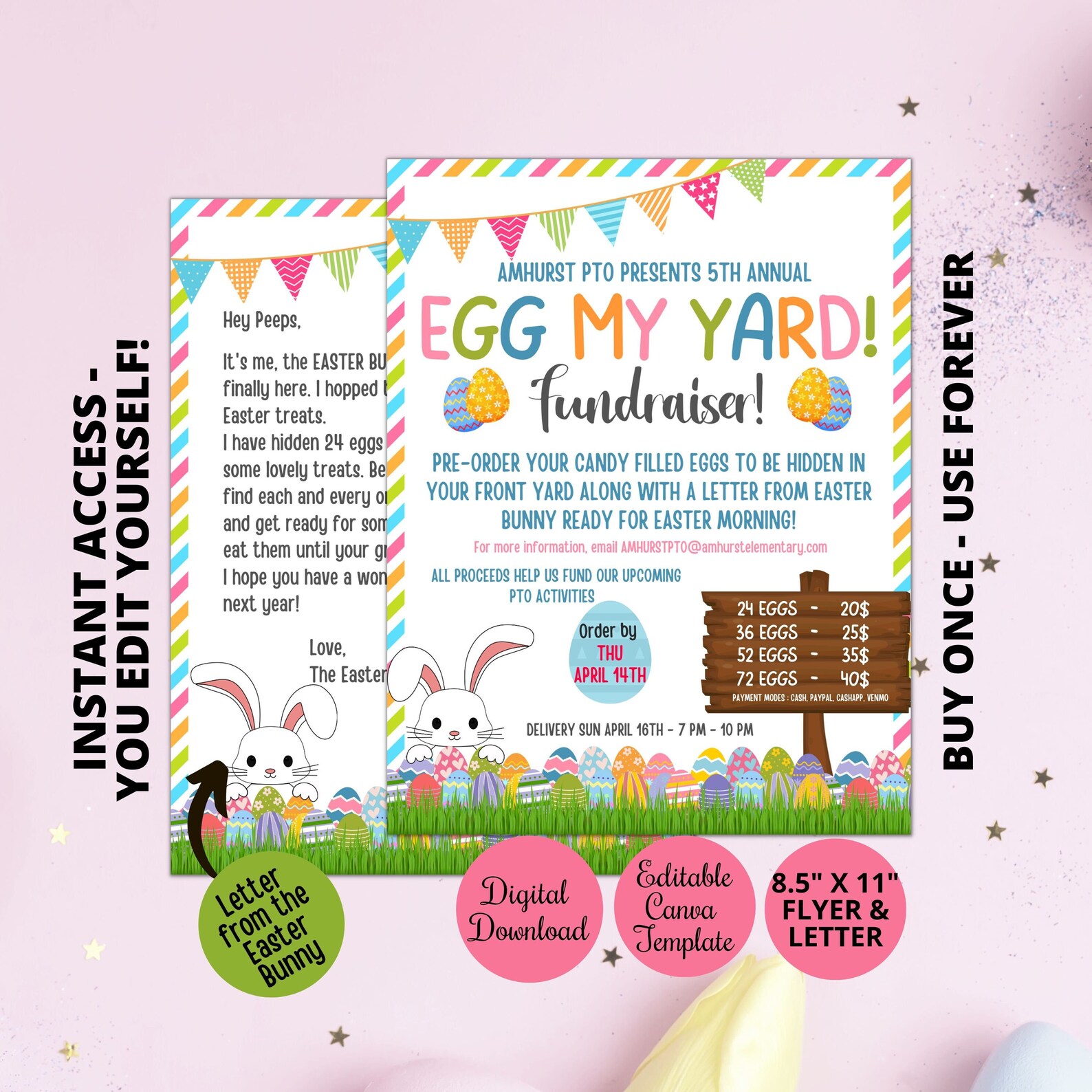 Egg My Yard Template for Fundraiser, Printable Egg My Yard Service ...