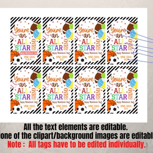 Valentine, You're an All-star Friend, Printable Editable Sports ...