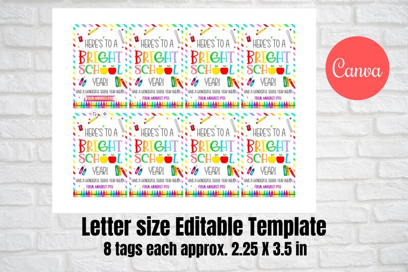 Back to School Gift Tags for Teachers Here's to a Bright - Etsy