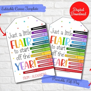 First Day of School Flair Felt Pen Gift Tags, Just a Little Flair to ...