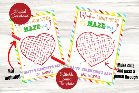 Valentine You Are Amazeing Printable Maze Valentines Day | Etsy